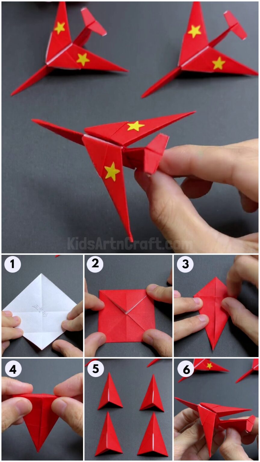 Paper Airplane Origami Step by Step Tutorial For Kids - Kids Art & Craft