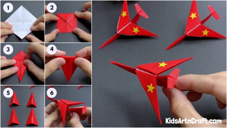 Paper Airplane Origami Step by Step Tutorial For Kids - Kids Art & Craft