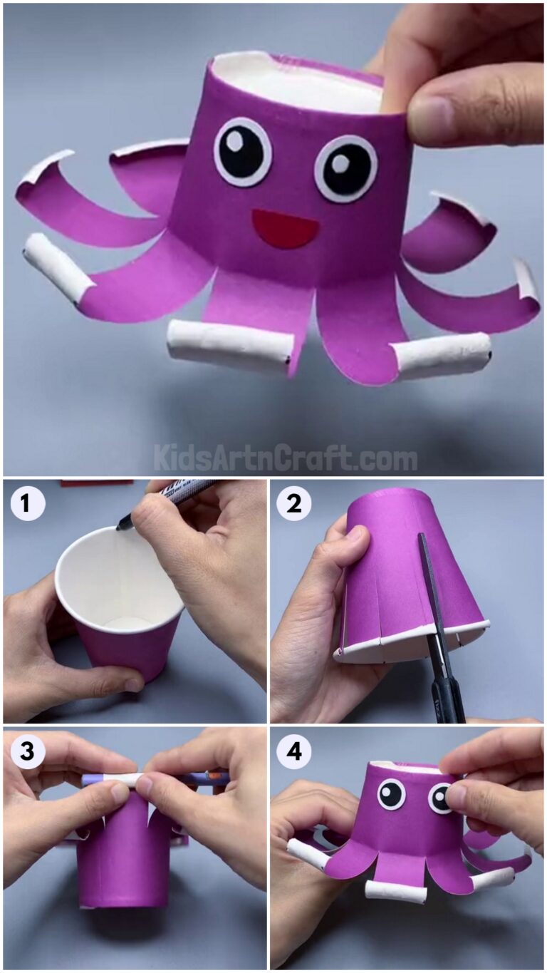 Paper Cup Octopus Craft Tutorial For Kids - Kids Art & Craft