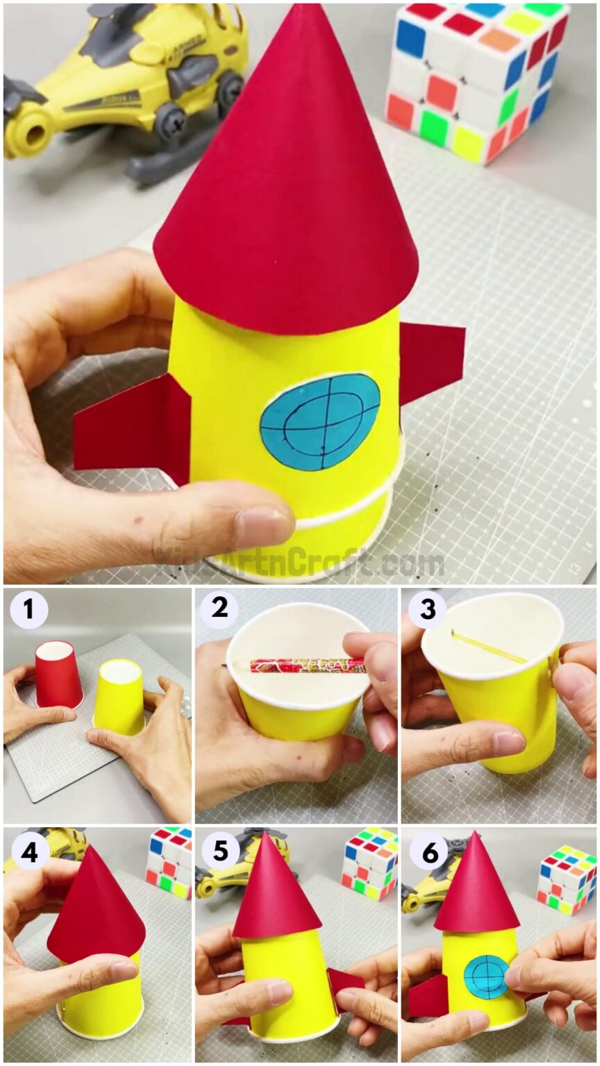Paper Cup Rocket Easy Craft For Kids - Kids Art & Craft