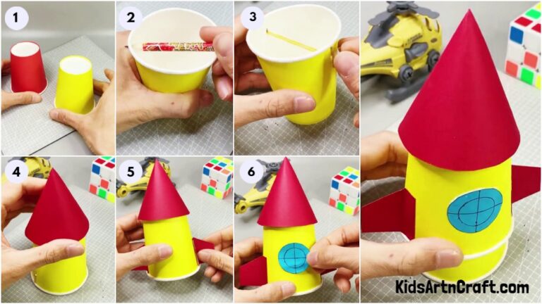 Paper Cup Rocket Easy Craft For Kids - Kids Art & Craft