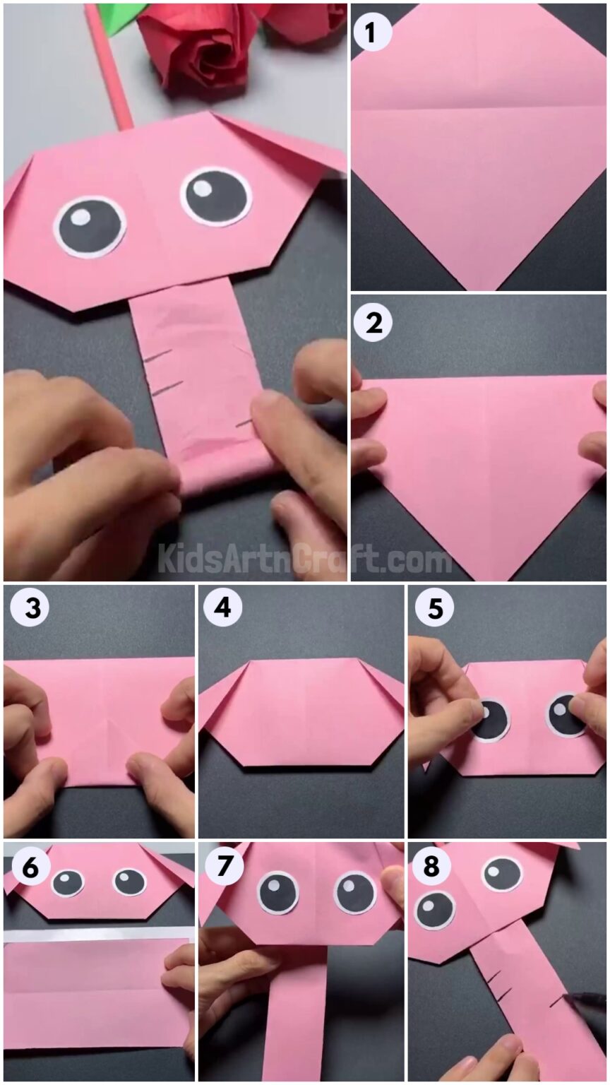 Paper Elephant with a Moving Trunk - Step by Step Tutorial - Kids Art ...