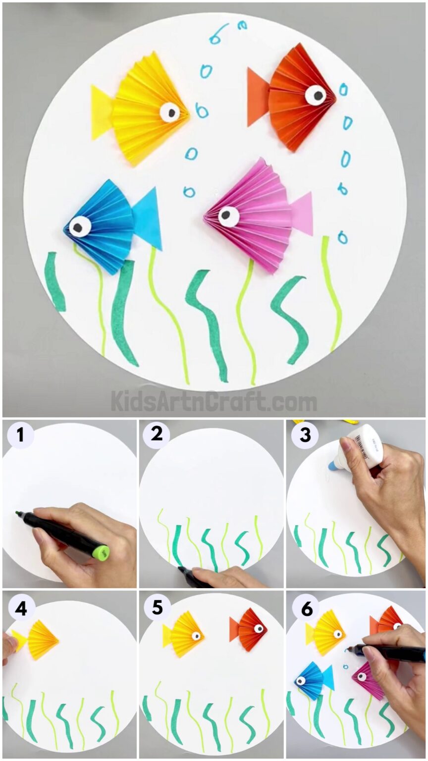 Paper Fish Easy Craft tutorial for Kids - Kids Art & Craft