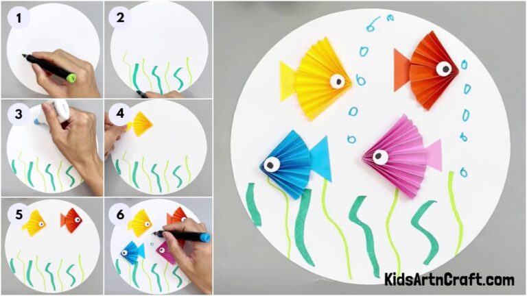 Paper Fish Easy Craft tutorial for Kids - Kids Art & Craft