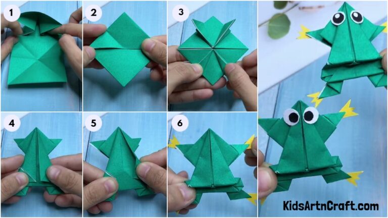 Paper Origami Frog Craft Tutorial for Kids - Kids Art & Craft