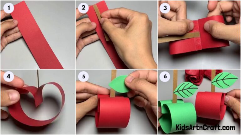 Paper Strip Apple Craft Tutorial For Kids - Kids Art & Craft