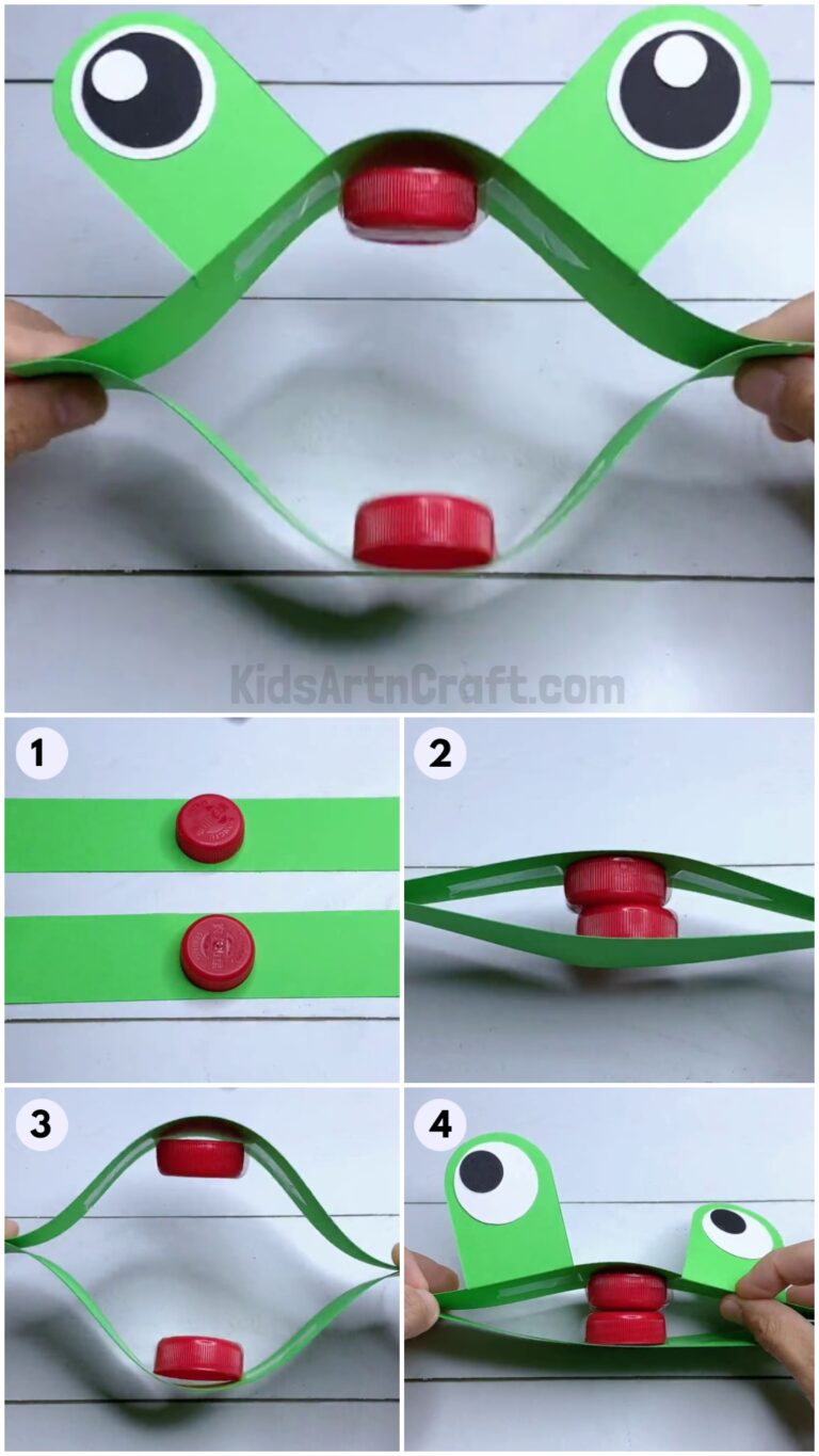 Paper Strips Frog Craft Step By Step Tutorial - Kids Art & Craft