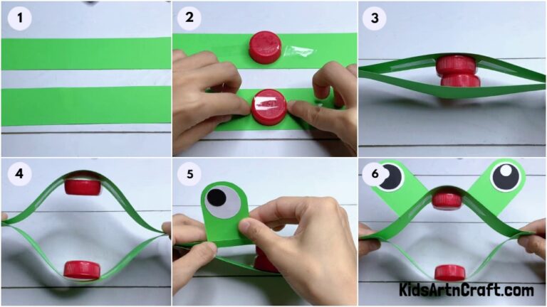 Paper Strips Frog Craft Step By Step Tutorial - Kids Art & Craft