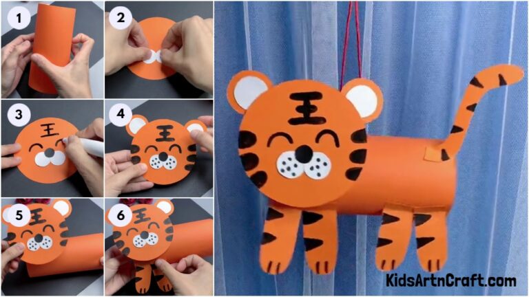 Paper Tiger Craft Step by Step Tutorials for Kids - Kids Art & Craft