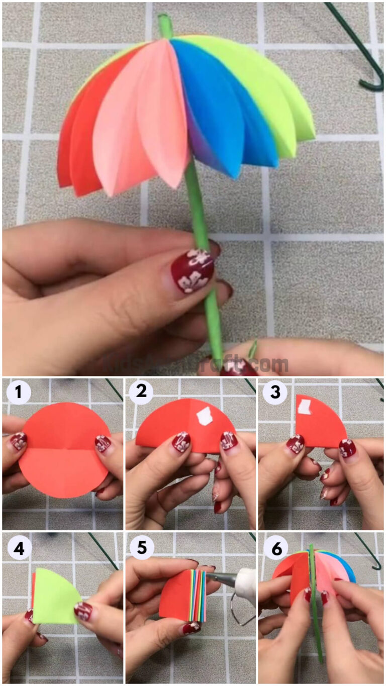 Rainy Day Umbrella Craft Tutorial For Kids - Kids Art & Craft