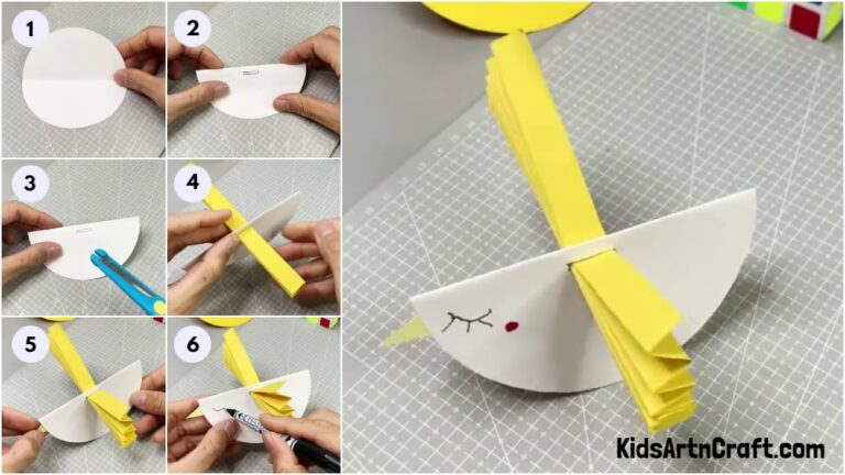 Rocking Paper Bird Craft Tutorials for Kids - Kids Art & Craft