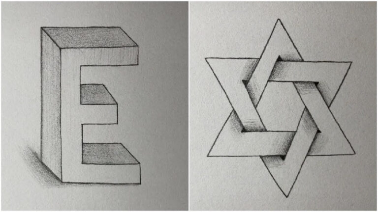 Simple Drawing For 3D Art Video Tutorial - Kids Art & Craft