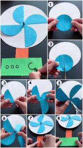 Summer Paper Fan Step by Step Tutorial for Kids - Kids Art & Craft