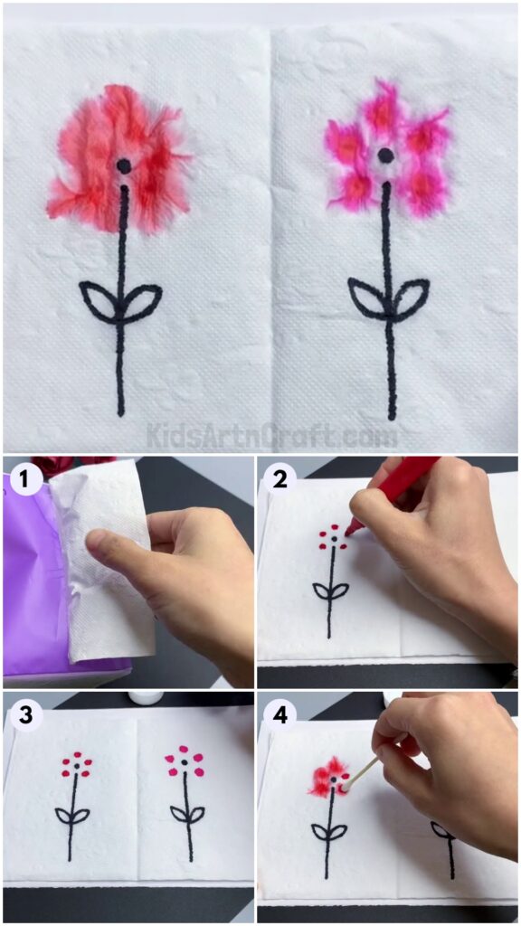 Tissue Paper Flower Artwork For Kids - Kids Art & Craft