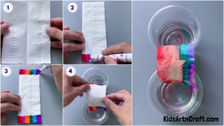 Walking Water Rainbow Science Experiment for Kids - Kids Art & Craft