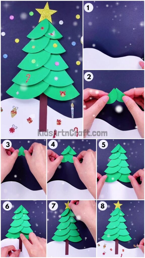 Beautiful Christmas Tree Paper Craft Ideas For Kids - Kids Art & Craft