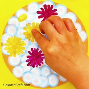 Flower Garden Using Stamp And Cotton buds Artwork Tutorial - Kids Art ...
