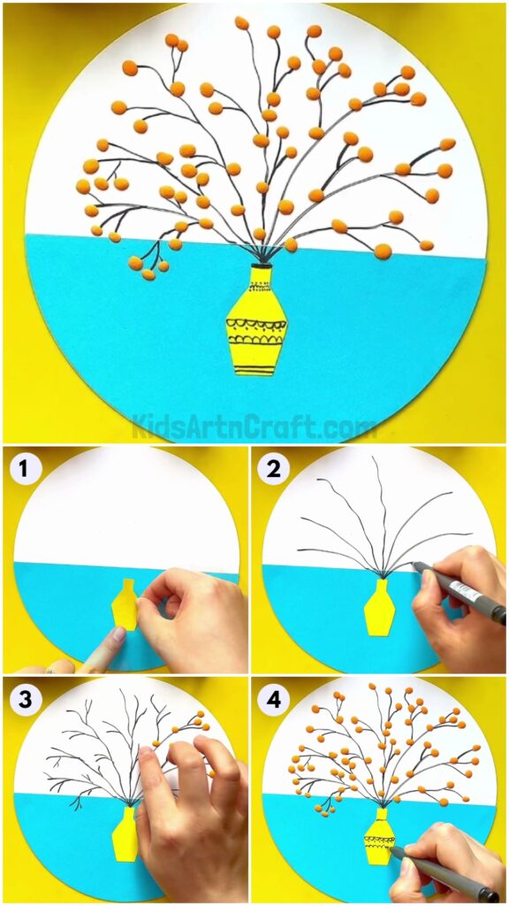 Beautiful Flower Vase Artwork Craft Step by Step Tutorial - Kids Art ...