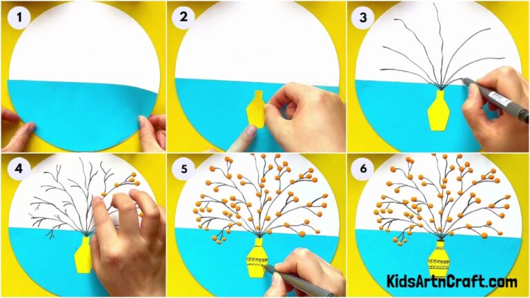 Beautiful Flower Vase Artwork Craft Step by Step Tutorial - Kids Art ...