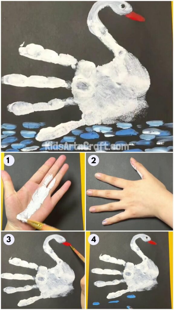Beautiful Handprint Swan Craft Tutorial For Beginners - Kids Art & Craft