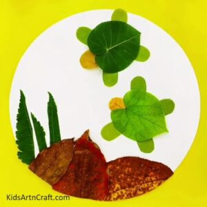 Beautiful Underwater Turtles Craft From Leaves Tutorial - Kids Art & Craft