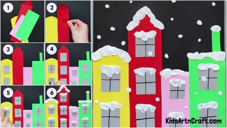 Beautiful Winter Urban Landscape Ideas For Kids - Kids Art & Craft