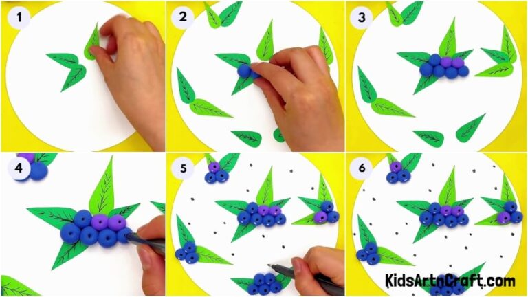Blueberry Clay Craft Step-by-step Tutorial For Beginners - Kids Art & Craft