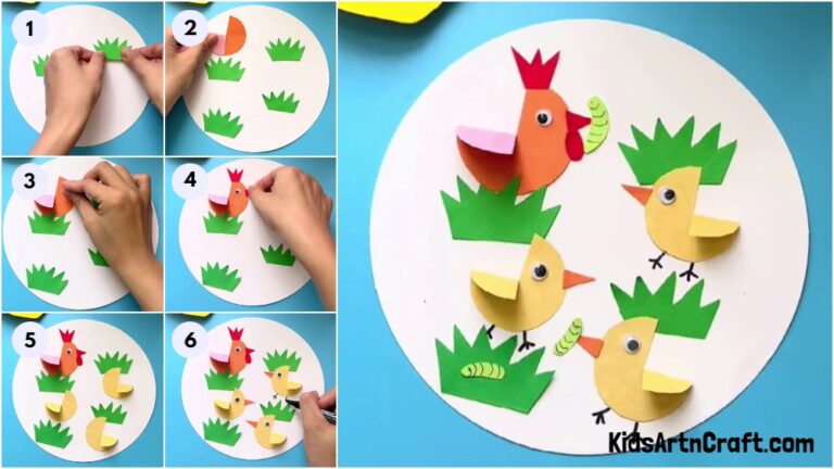 Chicken Family Easy Craft for Easter Decoration - Kids Art & Craft