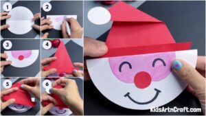 Christmas Santa Face Paper Craft Step-by-step Tutorial For Beginners ...