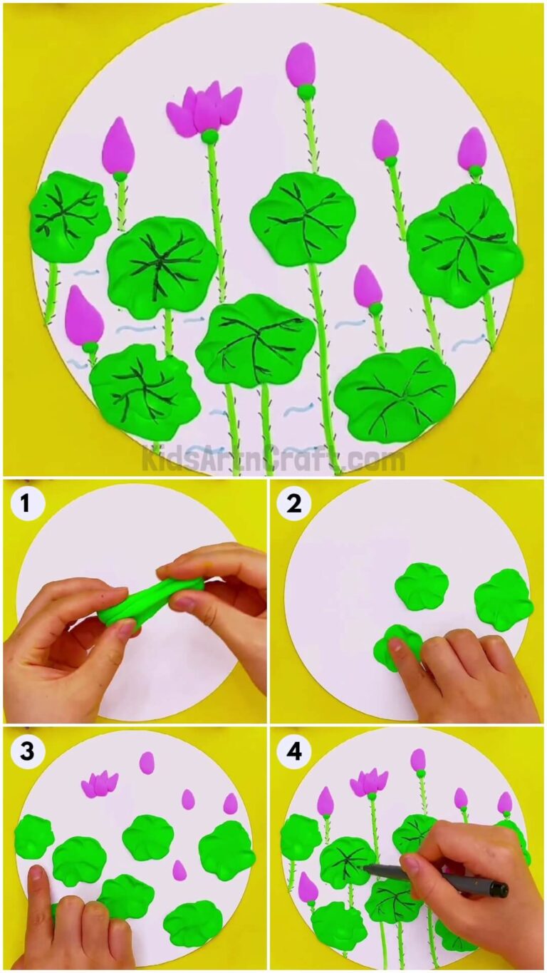 Clay Lotus In Pond Awesome Craft Tutorial For Kids - Kids Art & Craft