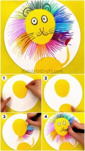 Colorful Lion Artwork Craft Tutorial For Kids - Kids Art & Craft
