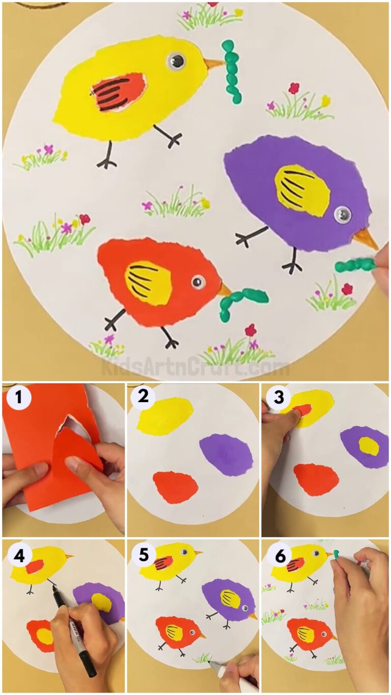 Colorful Paper Chicks Step-by-step Craft Tutorial For Kids - Kids Art ...