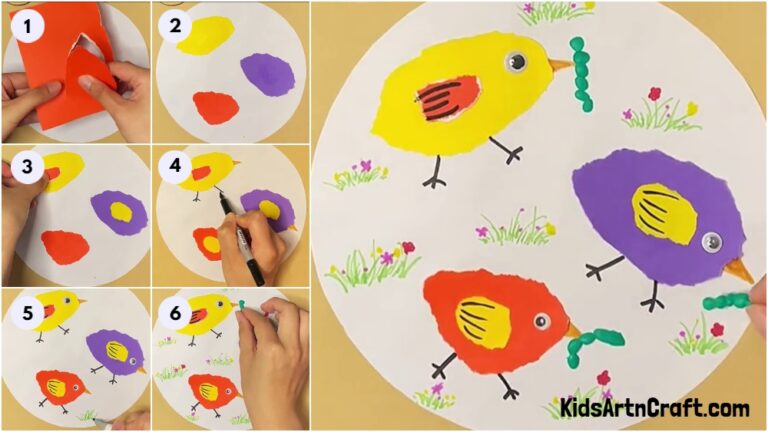 Colorful Paper Chicks Step-by-step Craft Tutorial For Kids - Kids Art ...