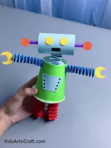 Cool Robot Craft Using Paper Cup & Toilet Paper Roll Step-by-step ...