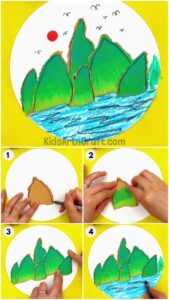 Creative Mountain Scenery Craft From Cardboard - Kids Art & Craft