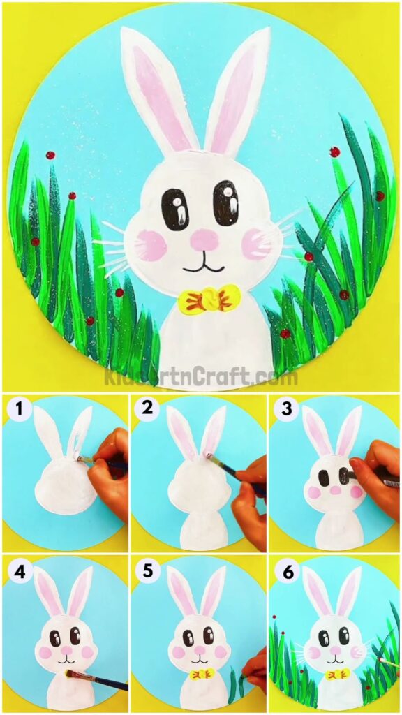 Cute Bunny Artwork Using Paint Tutorial For Kids - Kids Art & Craft