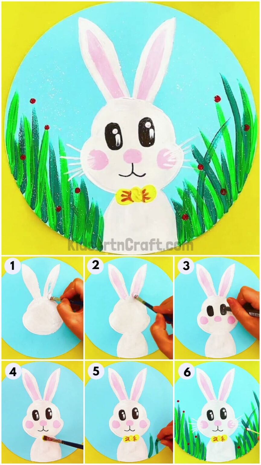 Cute Bunny Artwork Using Paint Tutorial For Kids - Kids Art & Craft