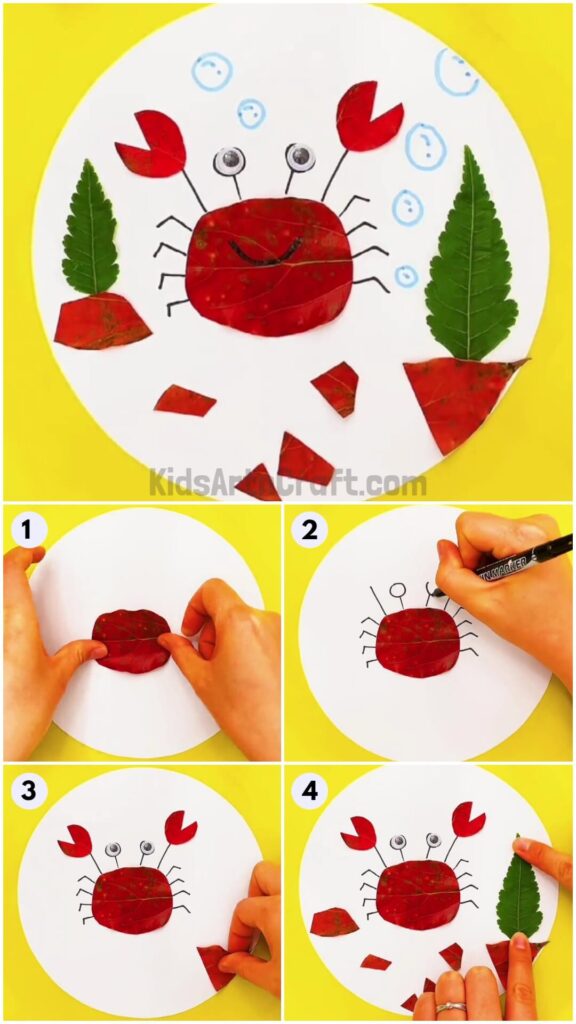 Cute Crab Underwater Scenery Step-by-step Craft Tutorial - Kids Art & Craft
