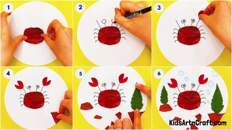 Cute Crab Underwater Scenery Step-by-step Craft Tutorial - Kids Art & Craft