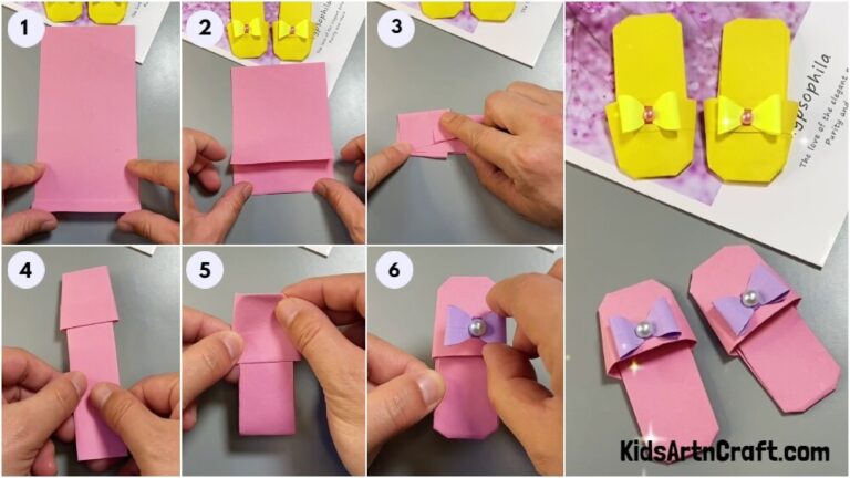 Cute Origami Paper Slippers Craft tutorial For Kids - Kids Art & Craft