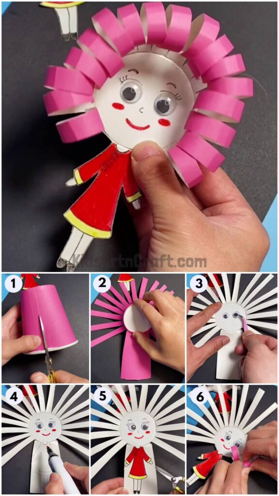 Best Out of Waste Paper Girl Craft Tutorial For Kids - Kids Art & Craft