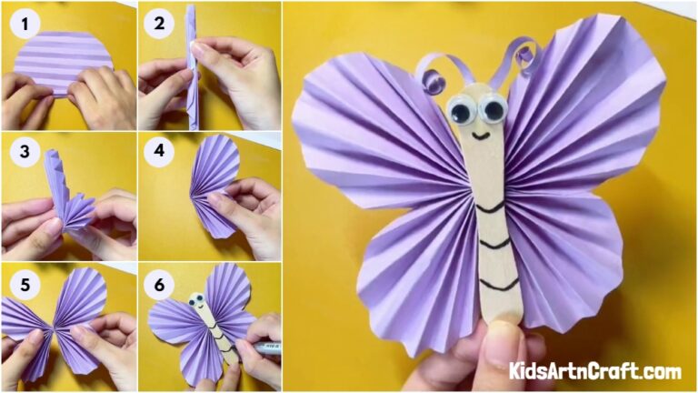 Cute Paper-Popsicle Stick Butterfly Craft Tutorial For Kids - Kids Art ...