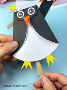 Cute Paper & Popsicle Stick Penguin Craft For Beginners - Kids Art & Craft
