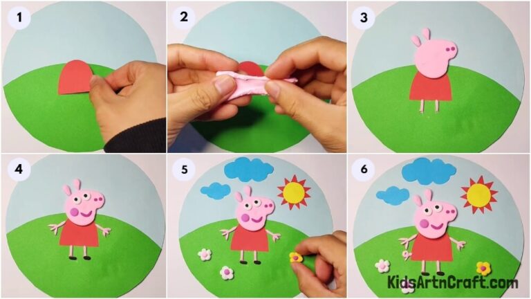 Cute Peppa Pig Scenery Craft Step-By-Step Tutorial - Kids Art & Craft
