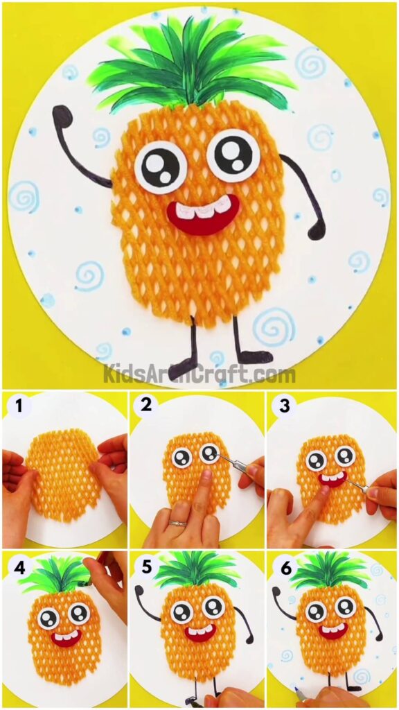 Smiling Pineapple Recycled Craft Idea For Kids - Kids Art & Craft