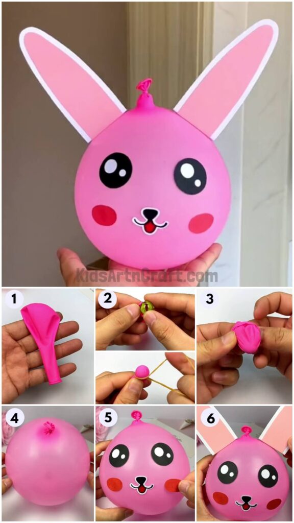 Cute Rabbit Balloon Hanging Craft Step-by-step Tutorial - Kids Art & Craft