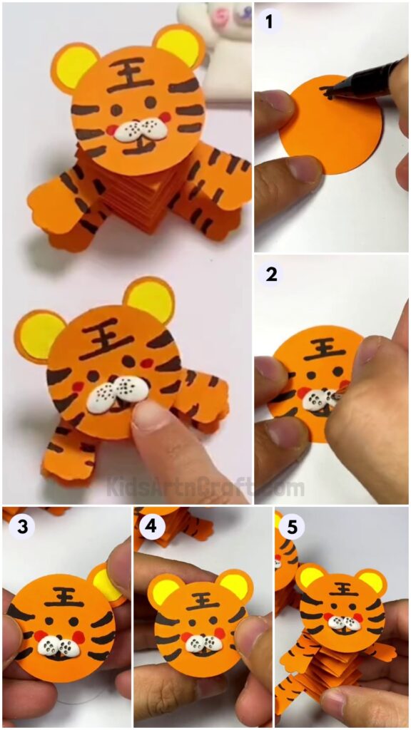 Cute Tiger Cub Paper Craft Step-by-Step Tutorial For Kids - Kids Art ...
