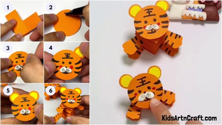 Cute Tiger Cub Paper Craft Step-by-Step Tutorial For Kids - Kids Art ...