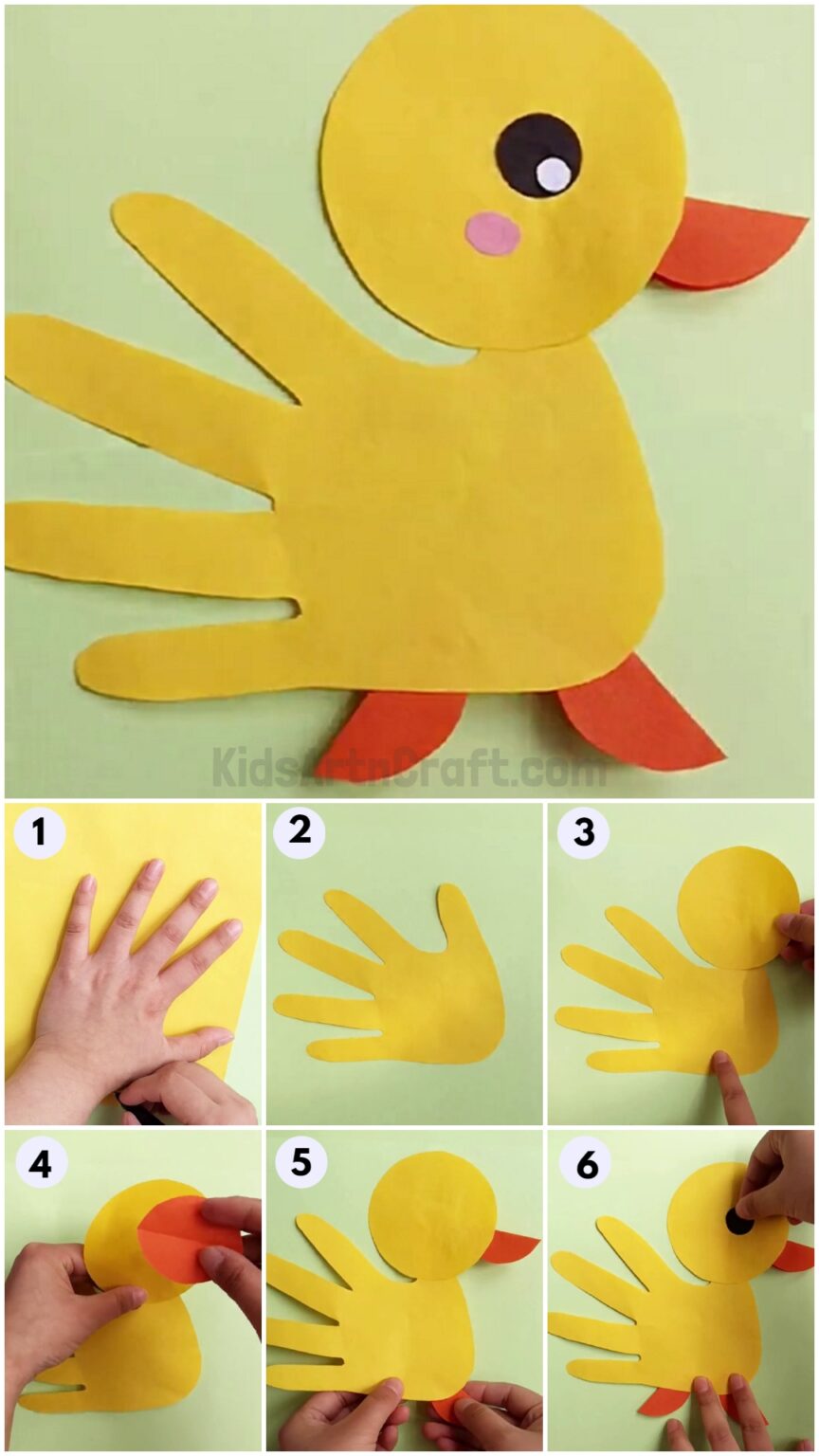 DIY Baby Duck Handprint Easy Craft For Kids - Kids Art & Craft