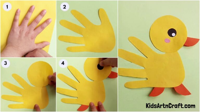 DIY Baby Duck Handprint Easy Craft For Kids - Kids Art & Craft